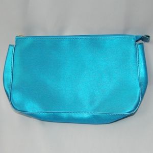 Estee Lauder | Bags | Estee Lauder Metallic Blue Cosmetic Bag | Poshmark